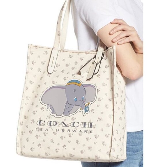 Coach | Bags | Nwt Disney X Coach Dumbo Canvas And Leather Tote Bag ...